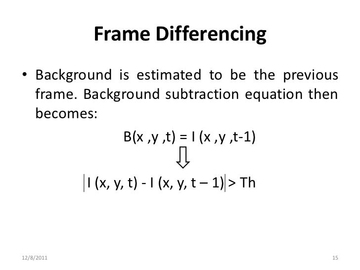 Background Subtraction