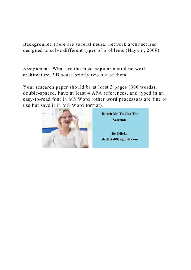 Background There are several neural network architectures desig.docx