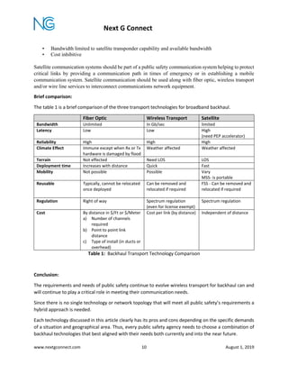 Backhaul Options for Public Safety | PDF