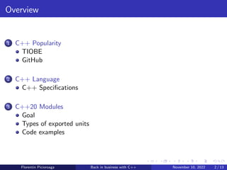 Back in Business with C++ | PPT