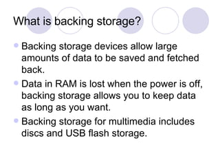 Backing Storage | PPT