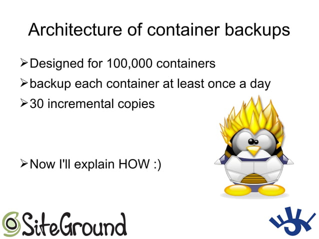 Backing up thousands of containers | PPT