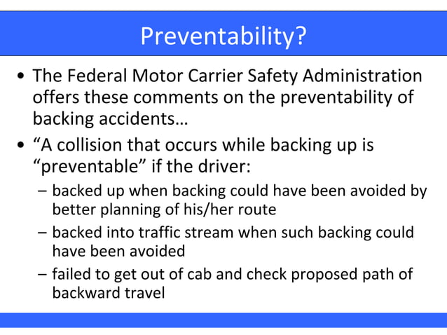 Backing Collisions Presentation | PPTX