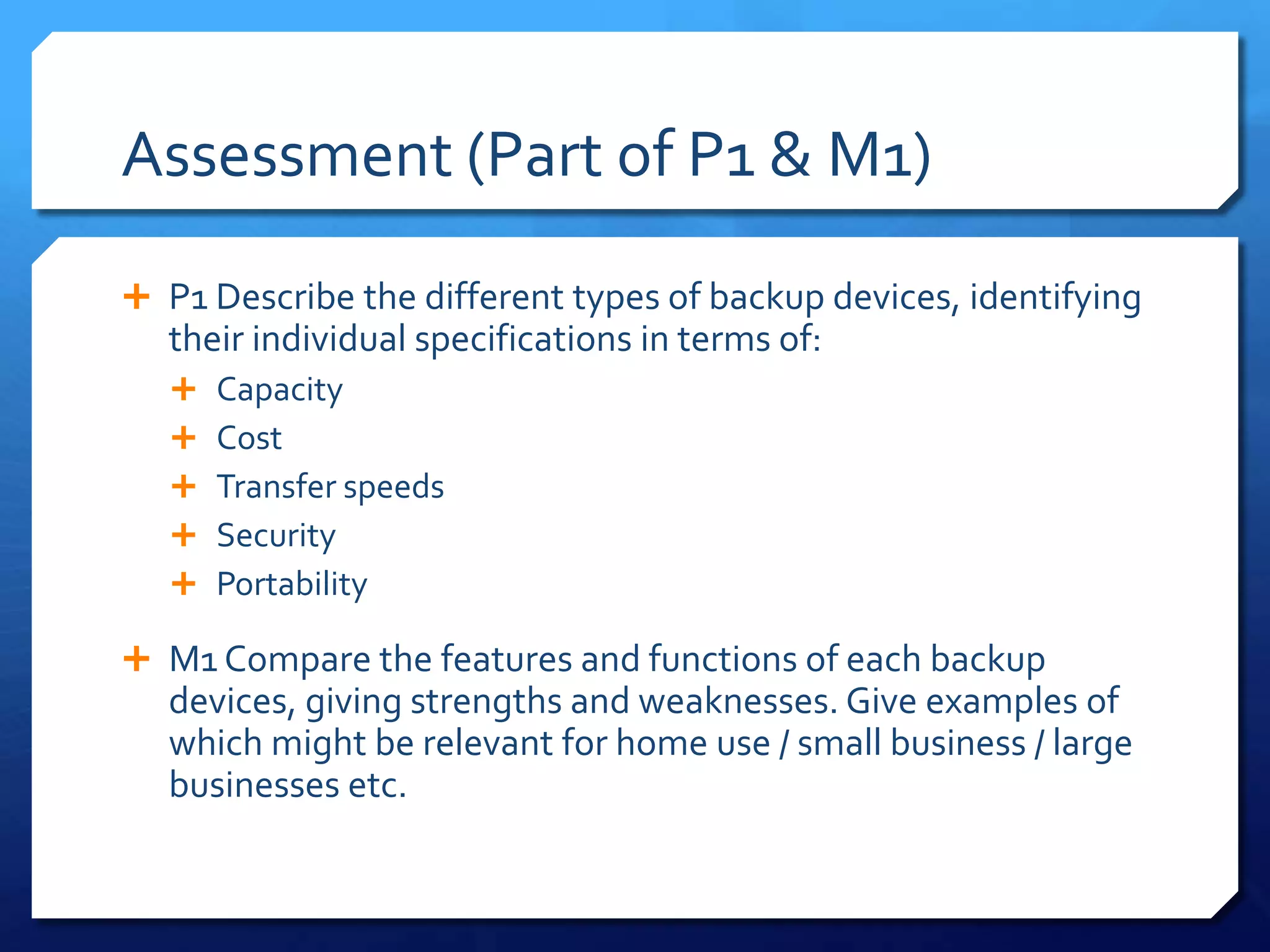 Backing storage | PPTX | Data Storage and Warehousing | Computing