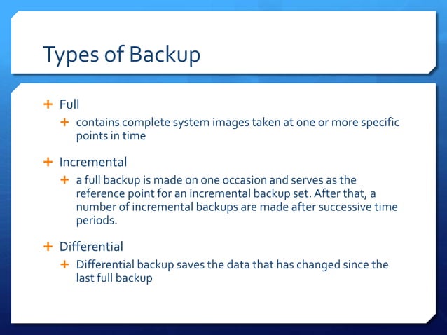 Backing storage | PPTX | Data Storage and Warehousing | Computing