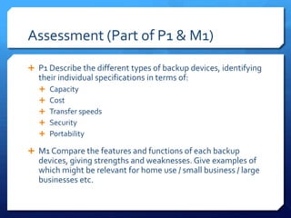 Backing storage | PPTX | Data Storage and Warehousing | Computing