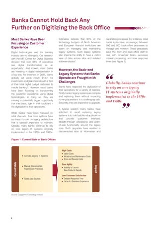 Backing up the digital front - digitizing the banking back office ...
