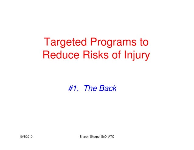 Back Injury Prevention | PDF