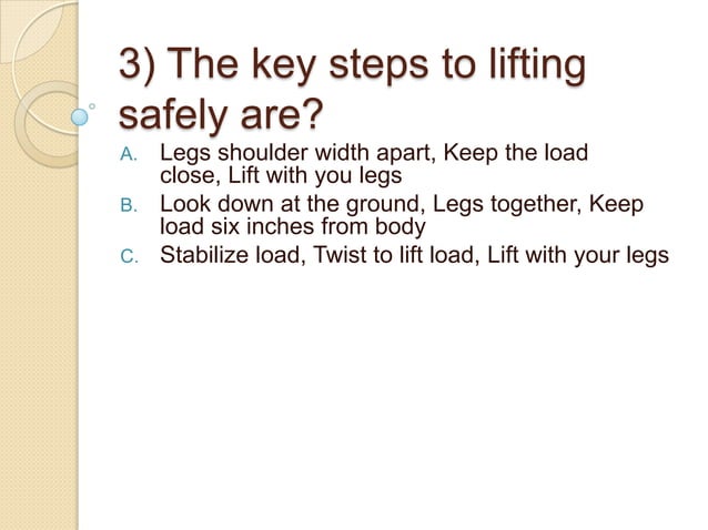 Back injury prevention program 1 | PPTX