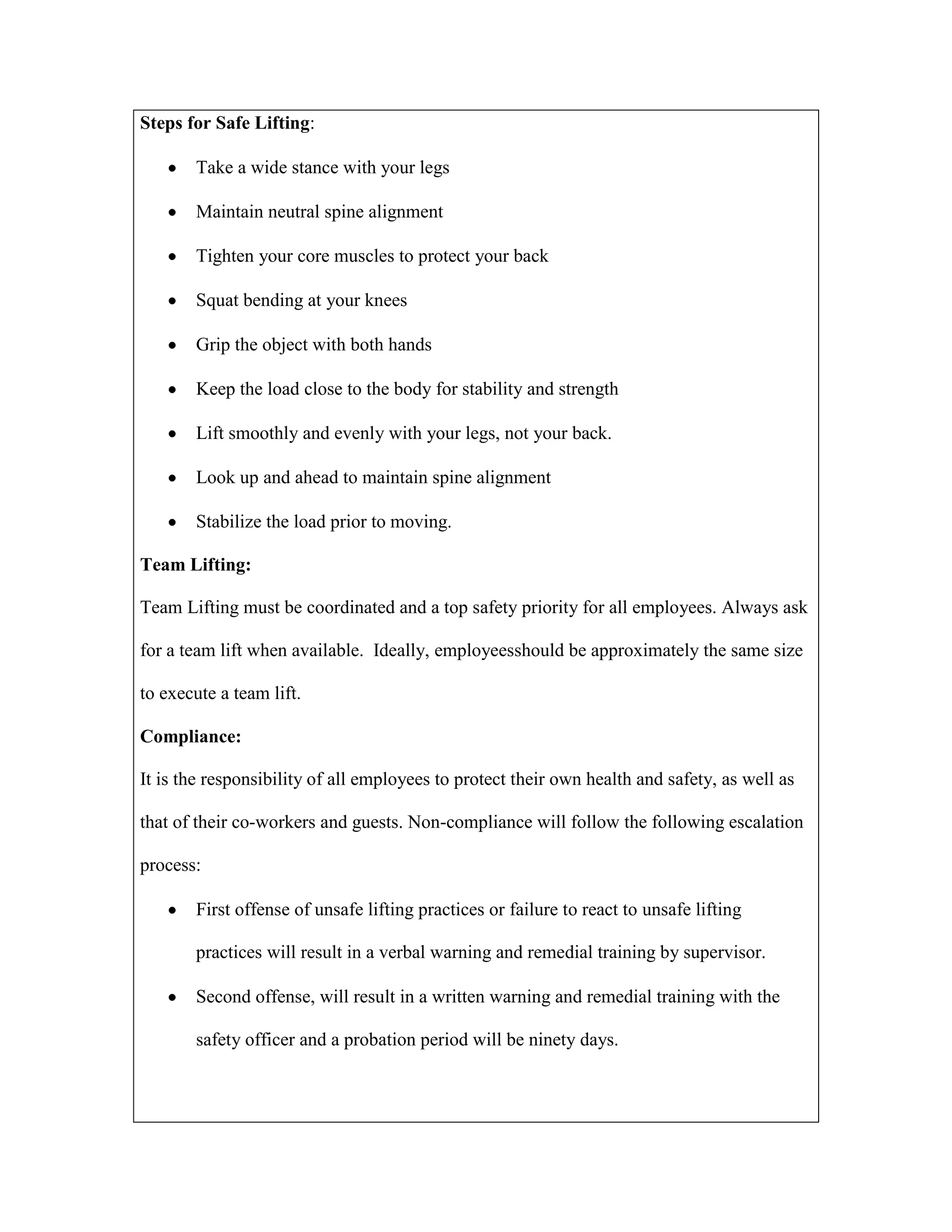 Back injury prevention program policy | PDF