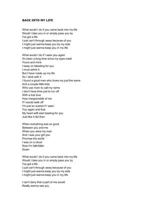 Back into my life | PDF