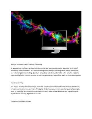 The Evolution and Impact of Computers and techology | DOCX