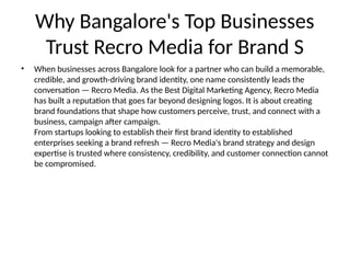 Brand Strategy and Design Services in Bangalore | Recro Media | PPTX