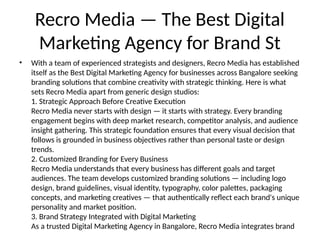 Brand Strategy and Design Services in Bangalore | Recro Media | PPTX
