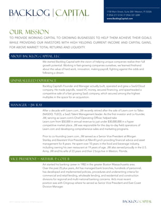 Backlog capital executive_summary | PDF