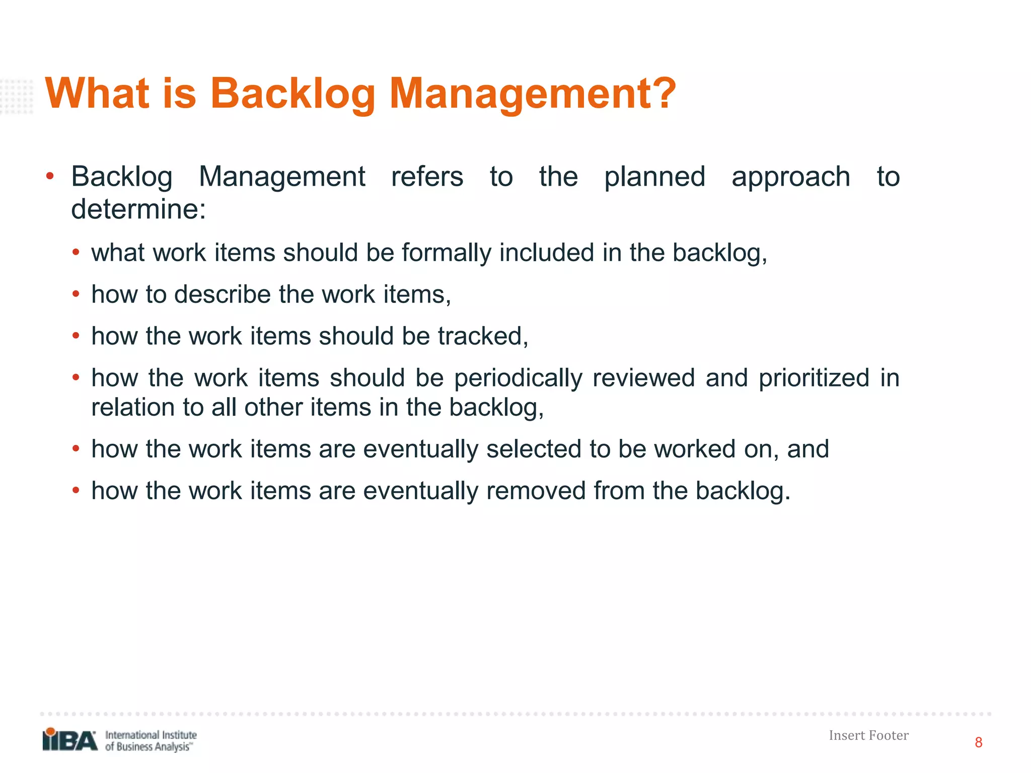 Backlog Management | PPTX