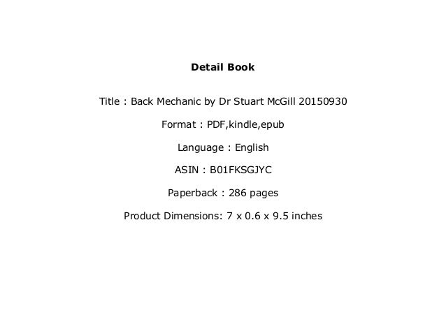 back mechanic mcgill pdf