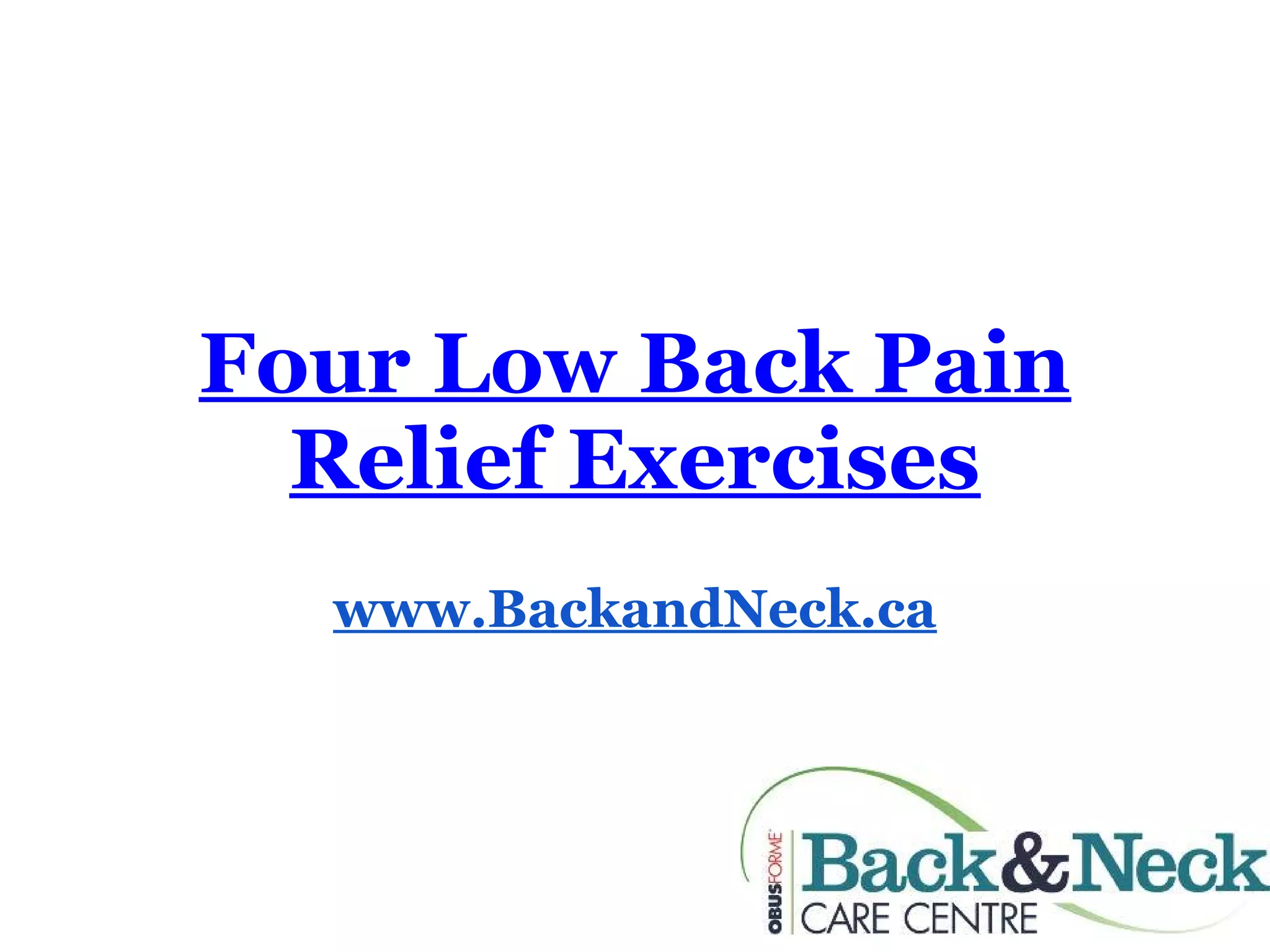 Four Low Back Pain Prevention Exercises | PPT