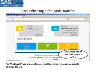 Back office login for funds transfer | PPTX