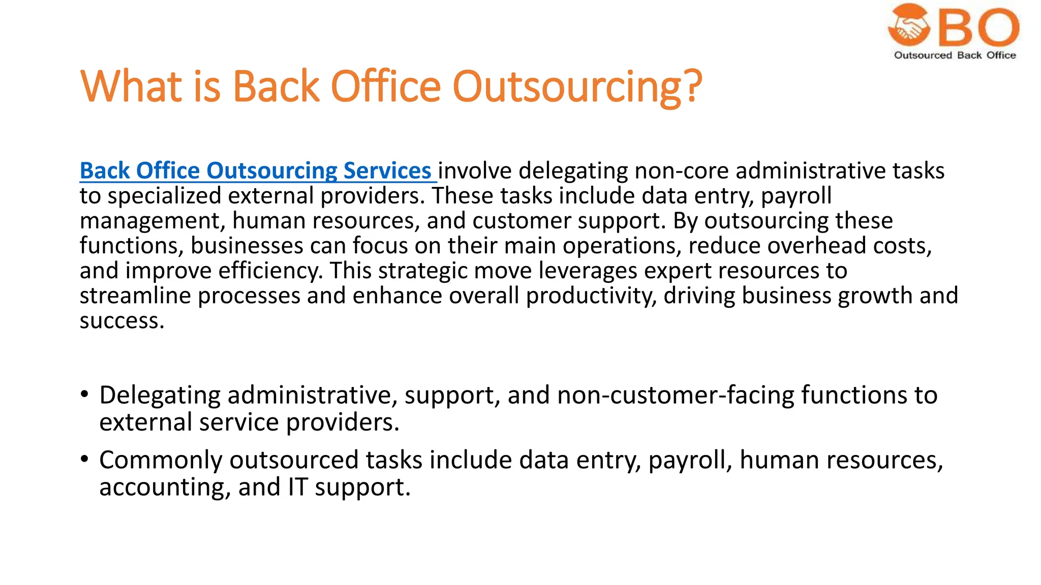Back Office Outsourcing Services Company | PPTX