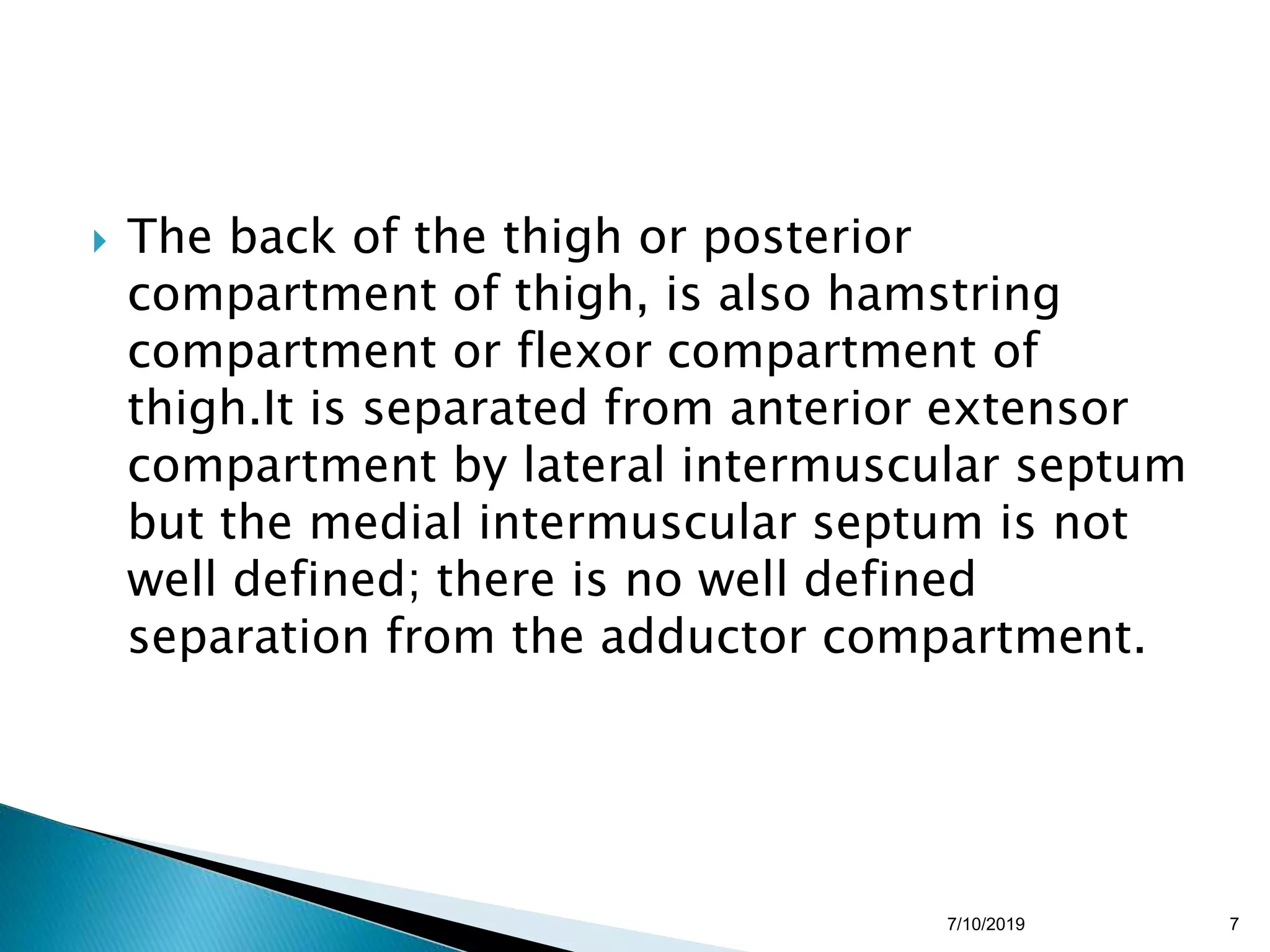 Anatomy of the Back of thigh and popliteal fossa By DR. G Kamau. | PPTX