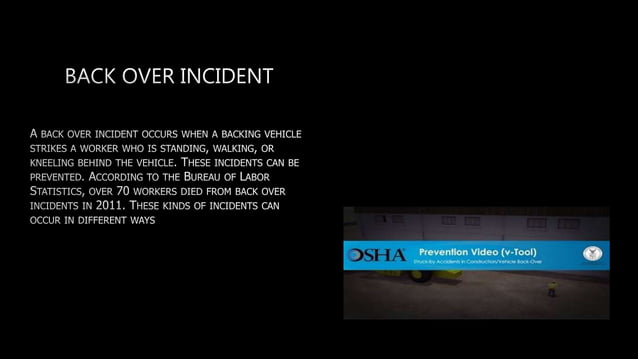 Construction Site Backover Incident OSHA | PPTX