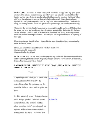 Backpack Journals Music Video Script FanMade | PDF