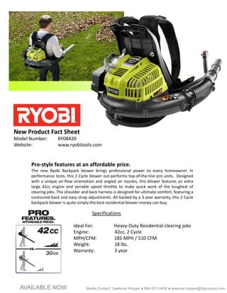 RYOBI Backpack Blower | PDF | Sports Equipment | Sports