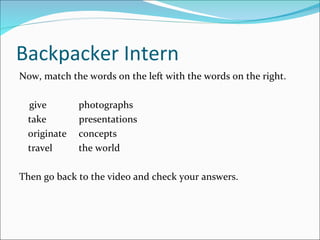Backpacker intern | PPT