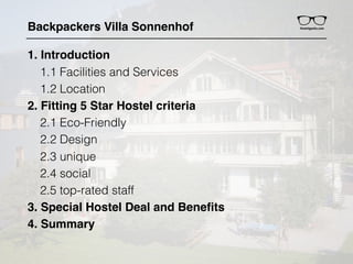Backpackers Villa Sonnenhof, the 5 Star Hostel in Interlaken | PDF