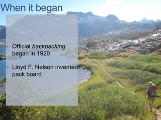 Backpacking history | PPTX