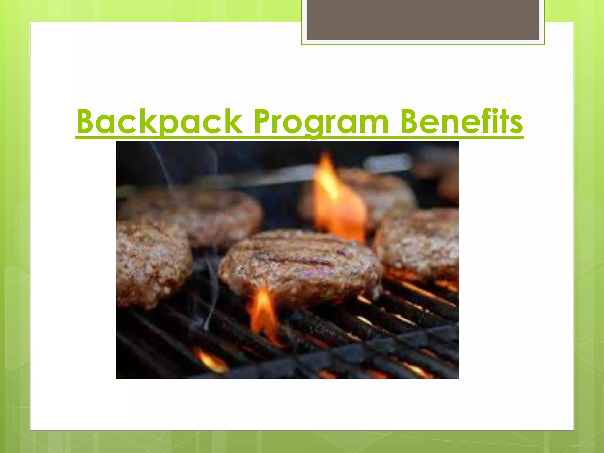 Backpack program benefits | PPTX