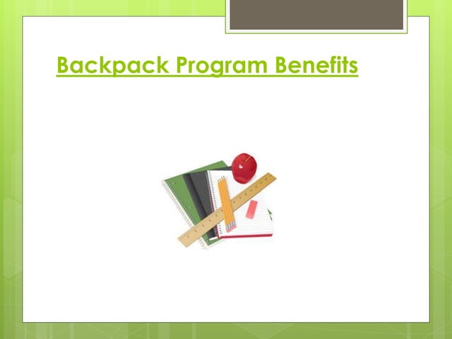 Backpack program benefits | PPTX