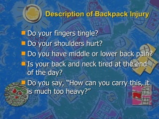 Back Pack Safety | PPT