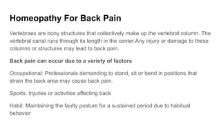 Homeopathy for Back Pain | PDF | Death, Injury, or Military Conflict ...