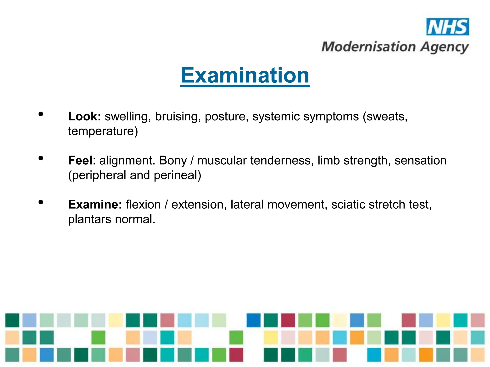 Assessment and Management of undifferentiated back pain: NHS ...