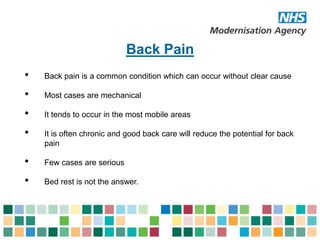 Assessment and Management of undifferentiated back pain: NHS ...