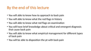 Back pain emergency | myelopathy | radiculopathy | | PPTX