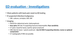 Clinical examination of back pain and radiating pain | PPTX