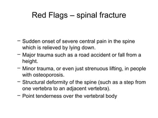 back_pain presentation for doctor of physiotherapy students | PPTX