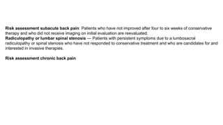 back pain approach and arthritis in adults | PPTX