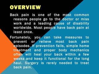 Back pains | PPT | Physical Therapy | Wellness