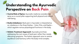 Lower Back pain solutions through Ayurveda | PPT