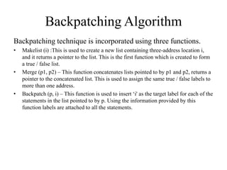 Backpatching1 | PPTX
