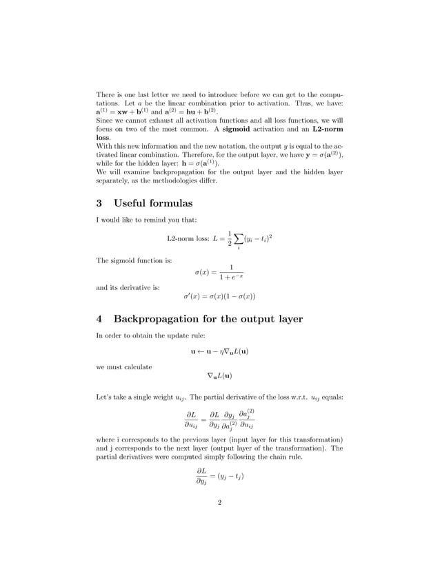 Backpropagation A Peek Into The Mathematics Of Optimizationpdf 
