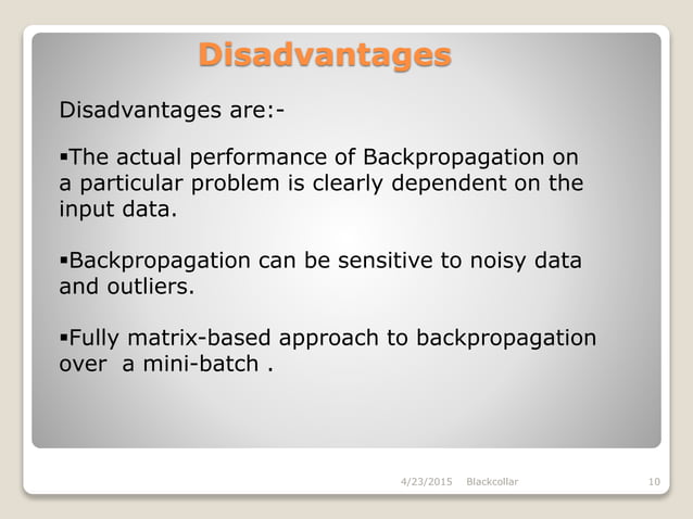 Backpropagation algo | PPTX