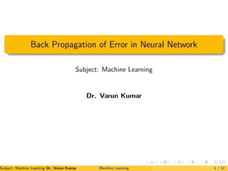 Back Propagation in Deep Neural Network | PPT