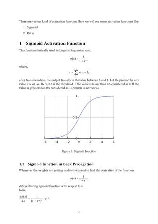 Back propagation using sigmoid & ReLU function | PDF