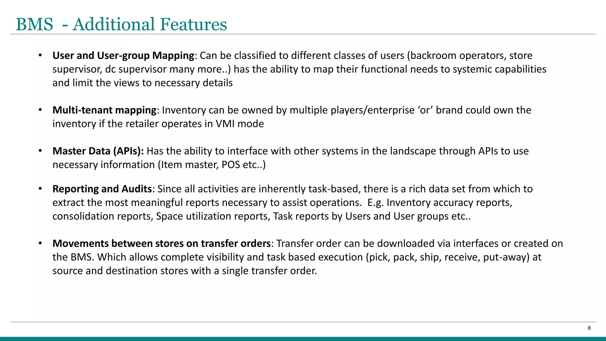 Backroom Management Solution "BMS" | PPTX