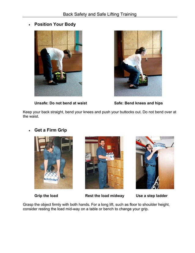 Back Safety | PDF | Physical Therapy | Wellness